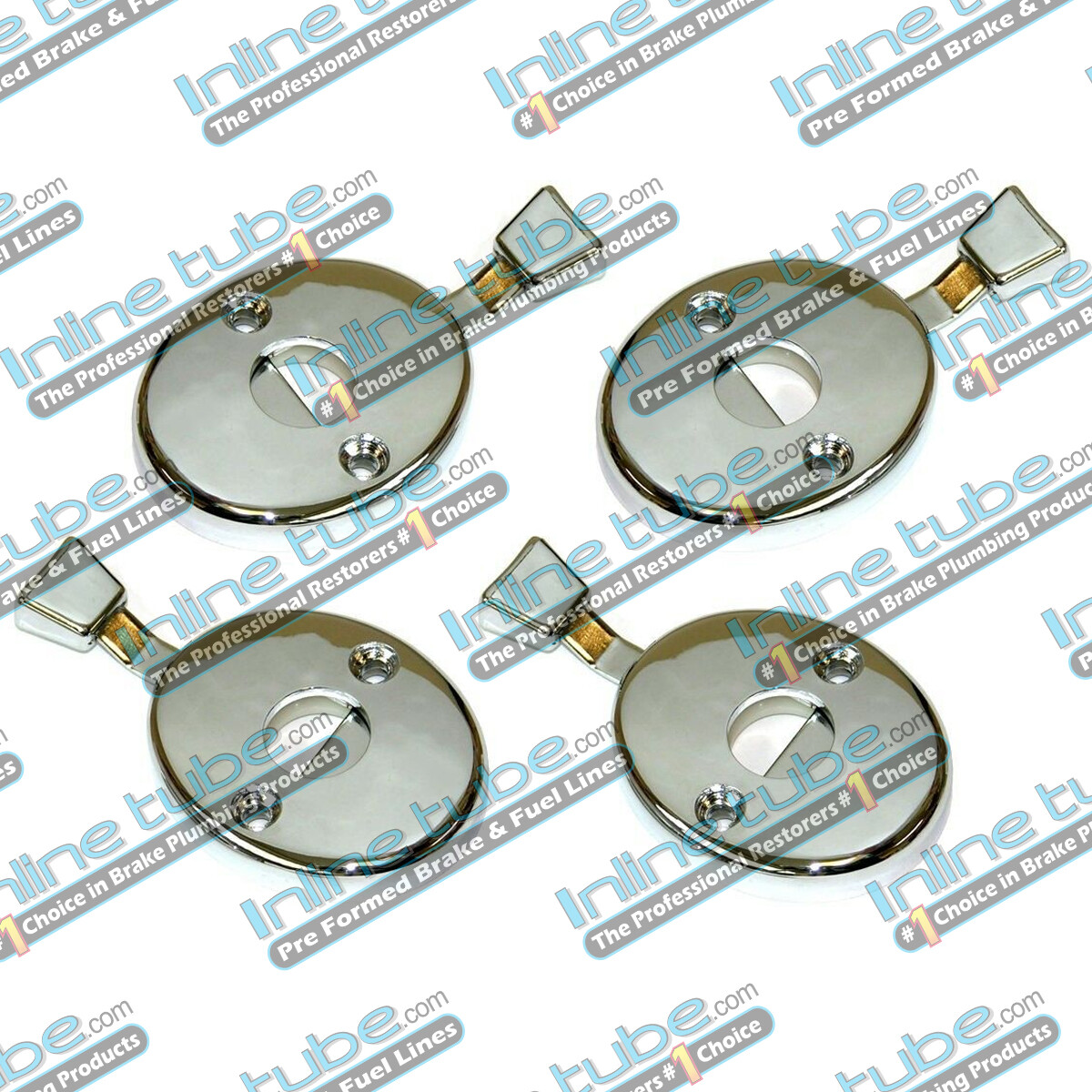 1969-72 Gm Bucket Seat Headrest Post Chrome Escutcheons Bezel Lock Trim ...