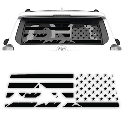 Fits 2010-2022 Toyota 4RUNNER Rear Window USA Flag Decal Sticker ...