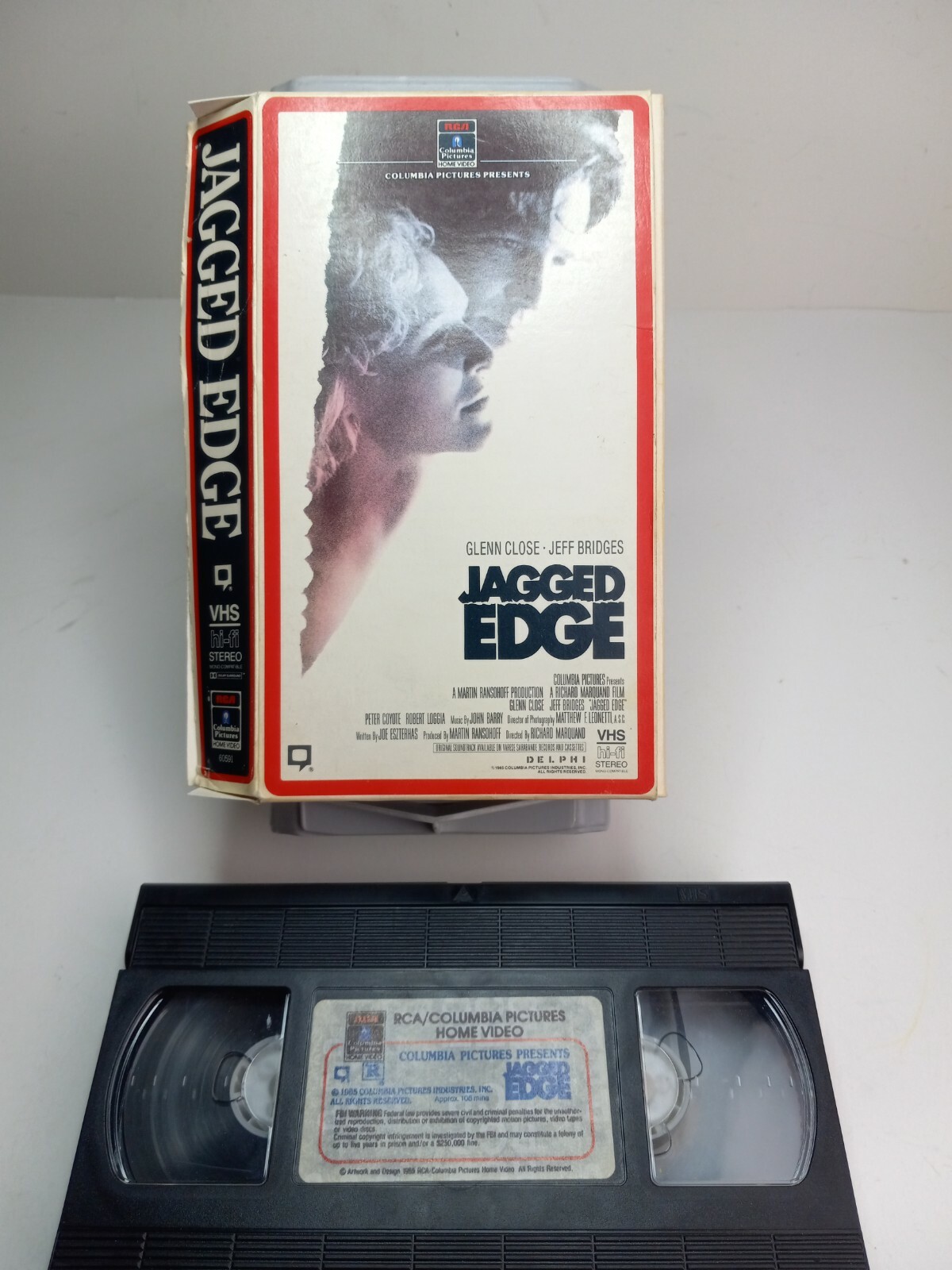 Jagged Edge (1985-VHS) Suspence/ Thriller Rated R. Glenn Close, Jeff Bridges | eBay