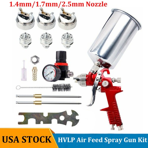 3Nozzles HVLP Auto Paint Air Spray Gun Kit Car Primer Detail Basecoat ...