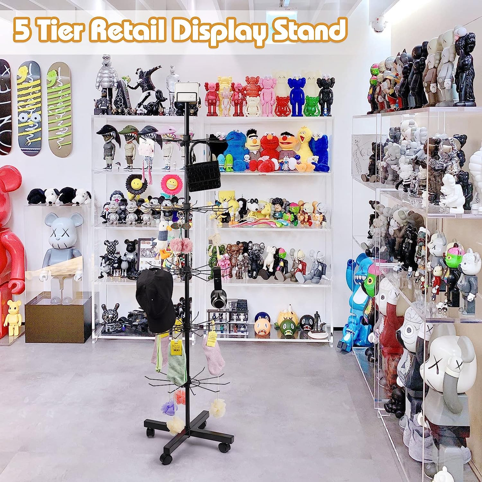 Retail Display Stand Store Display Rack 5 Tier Metal Spinning Display ...