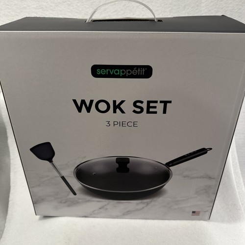 Servappetit 13” Aluminum Wok Set With Cover And Wok Spatula Brand New ...