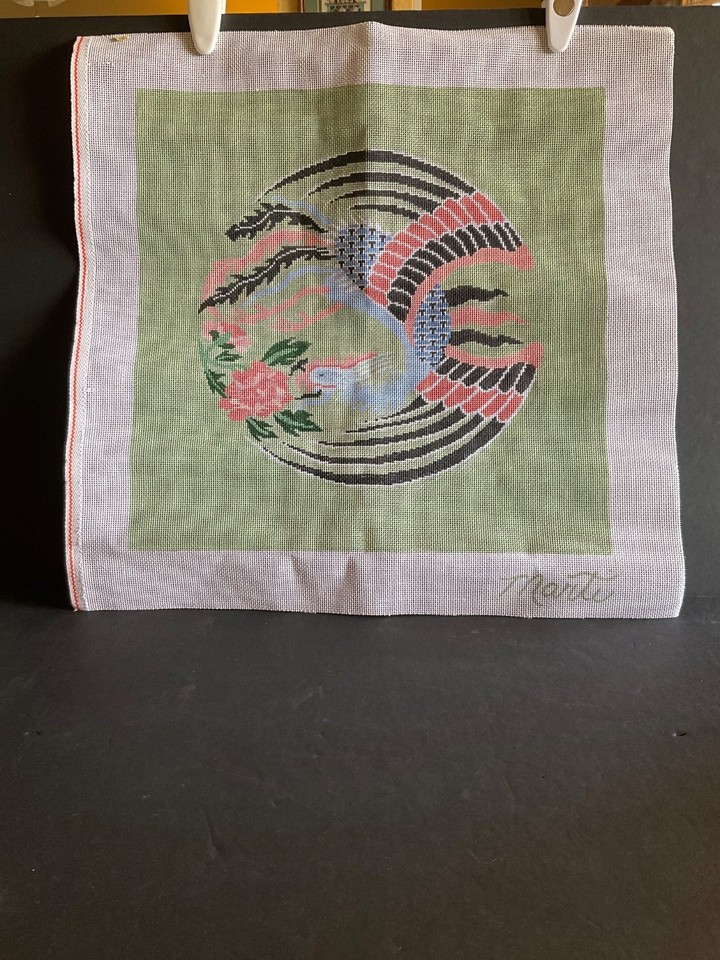 MARTI Hand Painted Stylized Bird Needlepoint Canvas | eBay