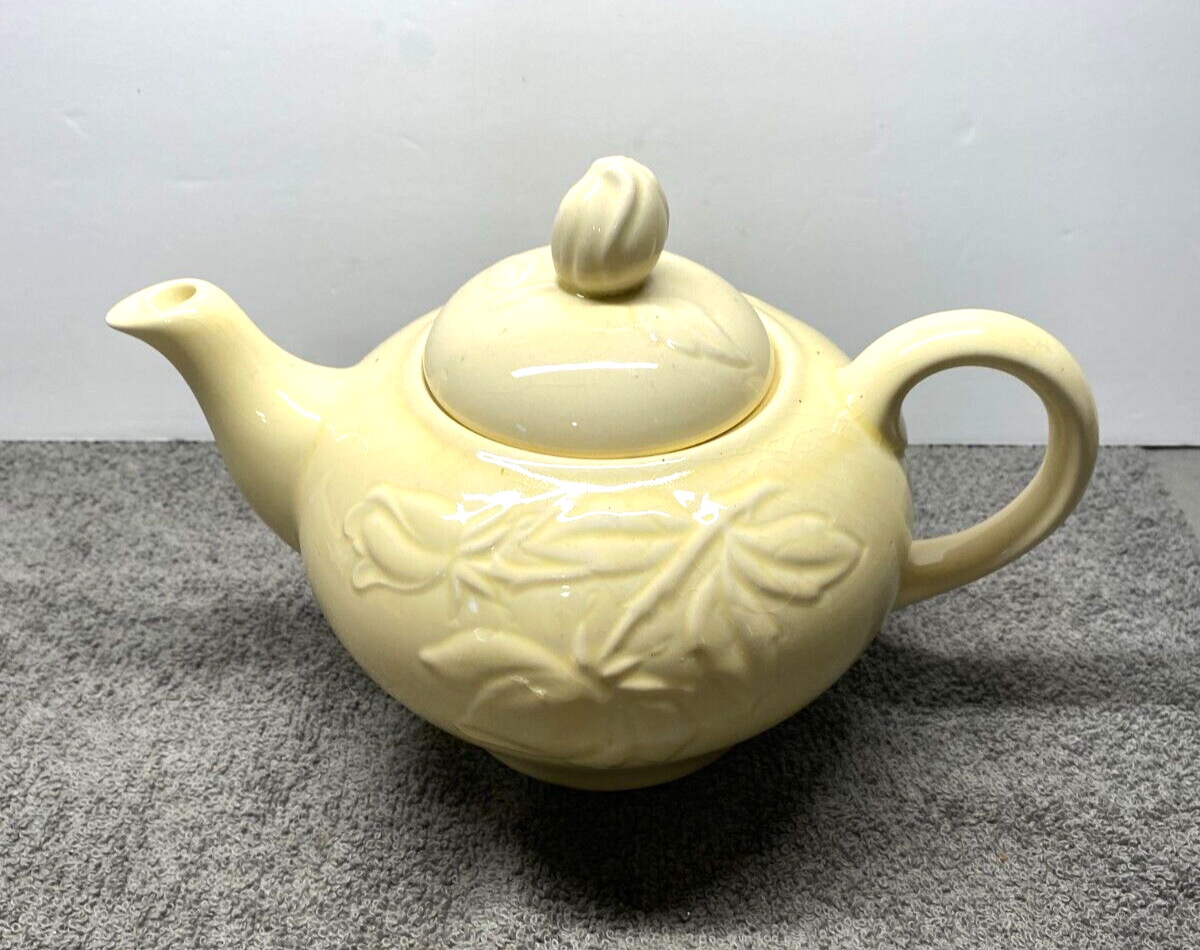 Embossed Flowers Creamware Teapot and lid | eBay