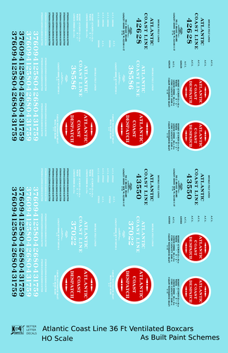 K4 HO Scale Decals Atlantic Coast Line Ventilated Watermelon Boxcar As ...