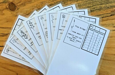 Bridge Tally, Reusable, "THINK ABOUT IT", 2 Table Tallies, Great Gift ...