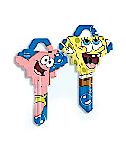 SPONGEBOB AND PATRICK HOUSE KEY-BLANK LARGE HEAD SCHLAGE SC-1/C Uncut ...