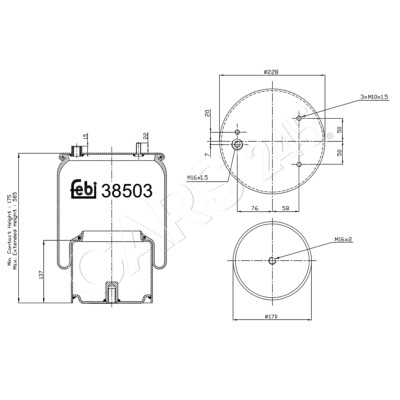 Air Suspension Boot Rear FEBI For DAF 75 Cf 85 95 Xf 105 87-13 1697682 ...
