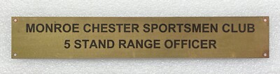 Monroe Chester Sportsmen Gun Archery Club Range Plaque Vintage Brass ...