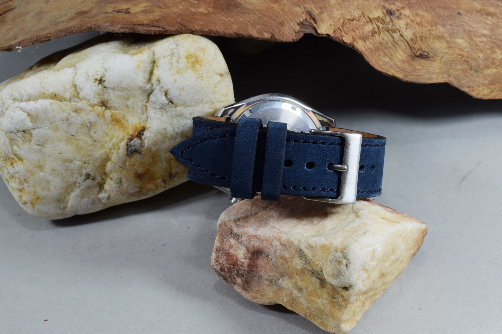 MA WATCH STRAP 22 20 18 MM VINTAGE BLUE I GENUINE NUBUCK LEATHER ...