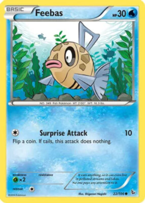 Pokemon - Feebas - 22/106 - Common - Reverse Holo - XY - Flashfire - NM ...