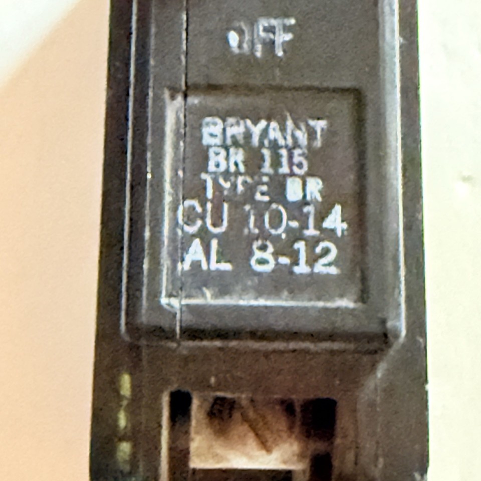 Bryant circuit braker br115 typeBR CU 10-14 AL8-12 | eBay