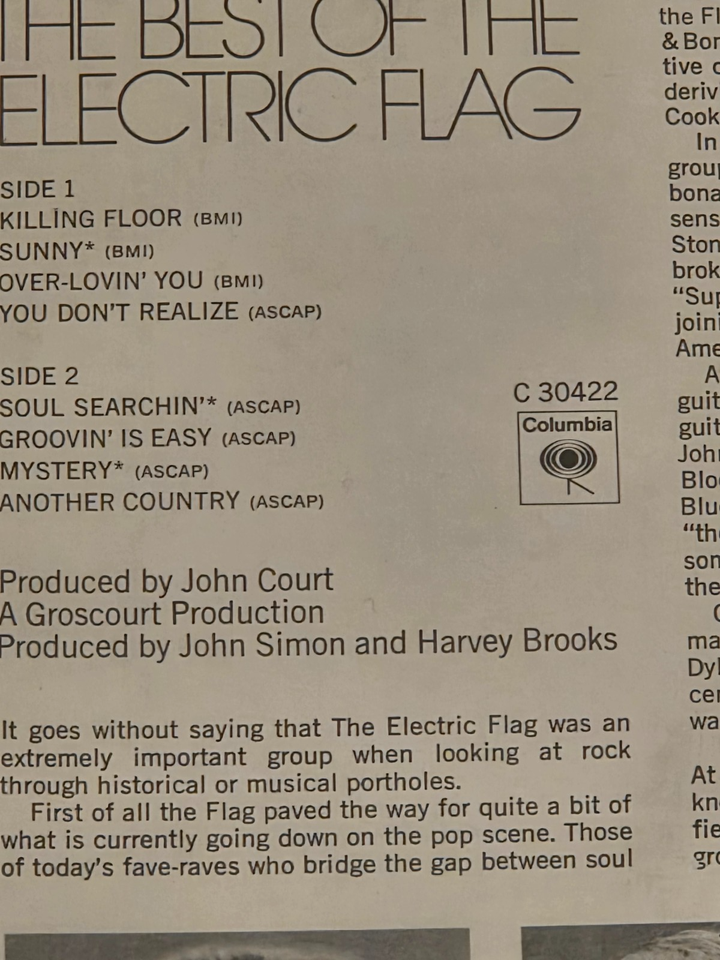 The Electric Flag - The Best Of The Electric Flag - Columbia - C 30422 ...