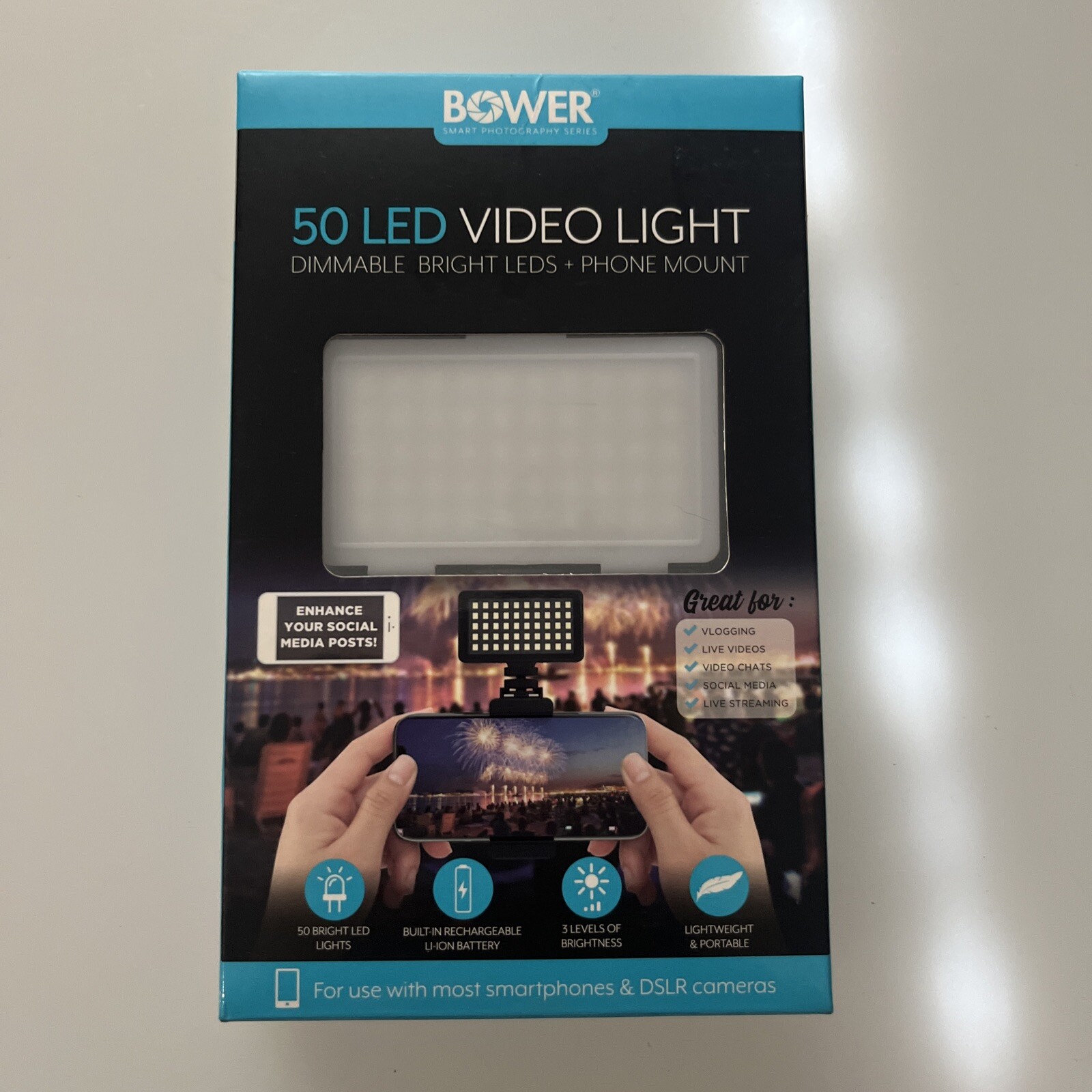 Bower WA-50LED Rechargeable 50 Led Photo/Video Light & Mount Holder W/3 ...