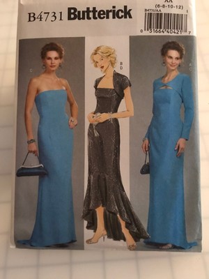 Butterick Pattern B4731 Sz 6-12 Shrug & Strapless Dress Gown Uncut | eBay