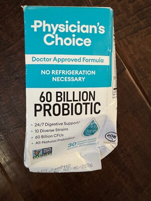 Physician's Choice 60 Billion Probiotic with Prebiotic Capsules 30 Caps ...
