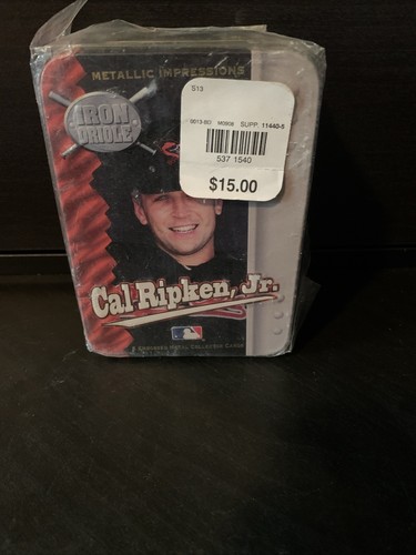 1 BRAND NEW FACTORY SEALED 95 METALLIC IMPRESSIONS CAL RIPKEN JR METAL ...