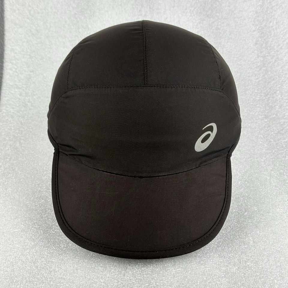 ASICS a Logo Running Hat Black Lightweight Strapback Adjustable ...