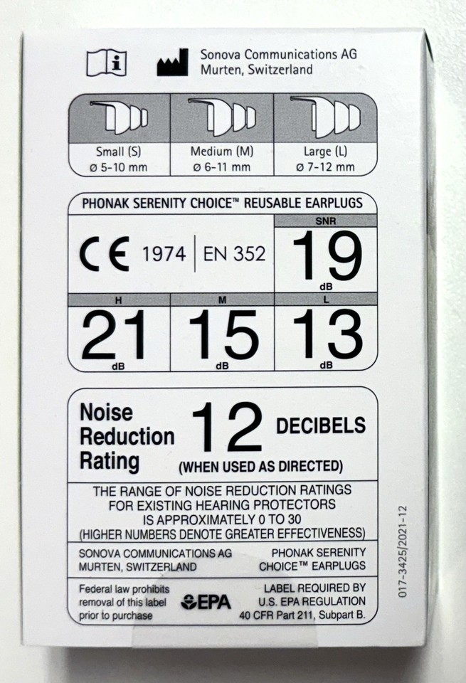 Phonak Serenity Choice Hunting & Shooting Reusable Earplugs Hearing ...