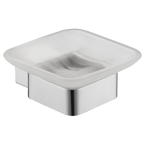 Rosa Square Glass Soap Basket Dish Bowl Holder Stainless Steel Bathroom ...