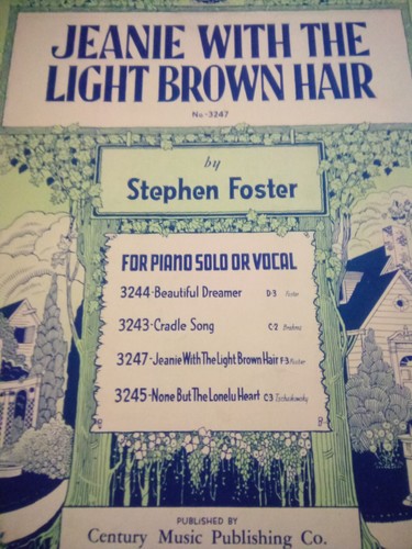 Jeanie With The Light Brown Hair By Stephen Foster 1939 Sheet Music | eBay