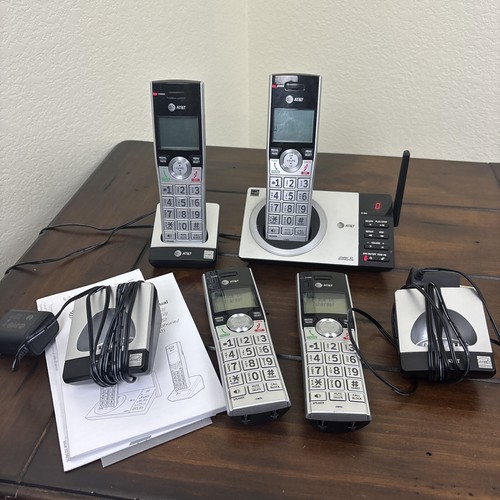 AT&T CL82407 Silver Black 4 Handset Answering System With Smart Call ...