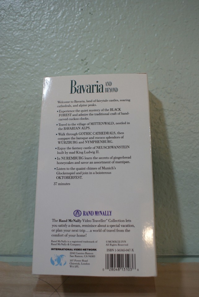 Rand McNally Bavaria Vhs, Video Tour Germany Oktoberfest,Black Forest ...