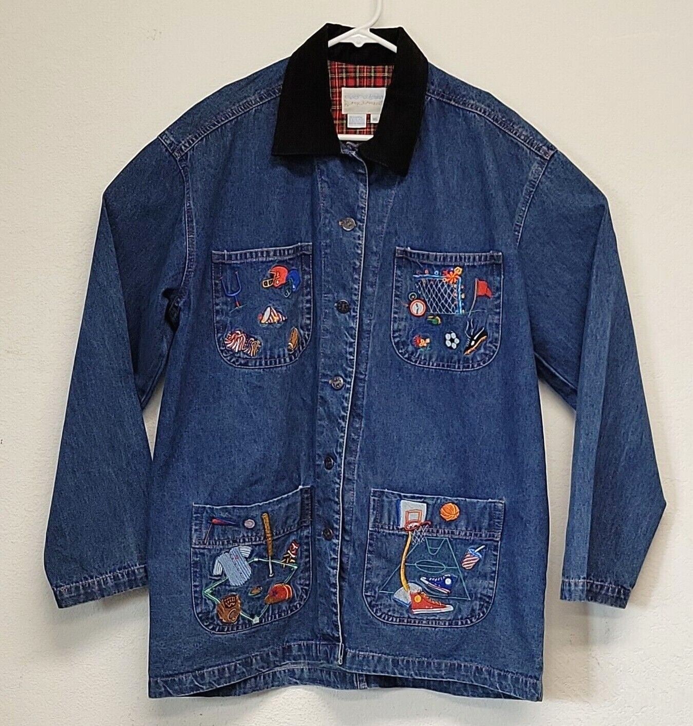 Casey Coleman Denim Barn Chore Jacket Woman's ML Embr… - Gem