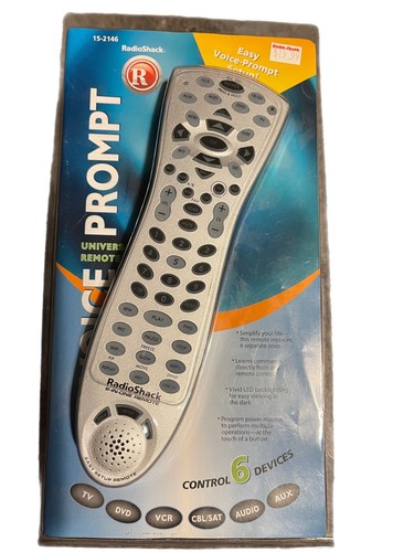 Radio Shack 6-IN-ONE Voice Prompt Universal Remote Model 15-2146 Light ...