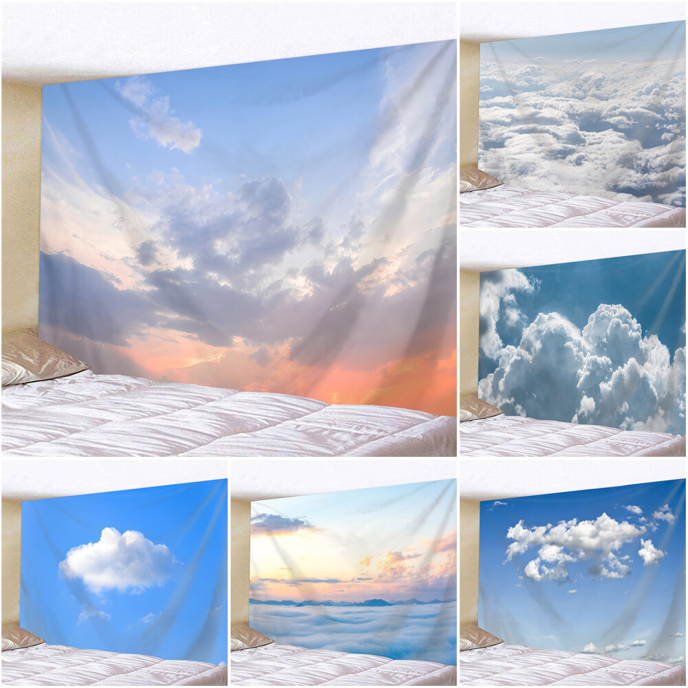 Large Blue Sky Tapestry White Clouds Wall Hanging Throw Bedspread ...