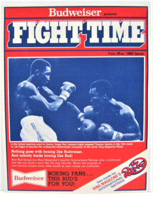 Old Fight Time The Ring Boxing Leonard/Hearns Fight Bud Scorecard 1981 ...
