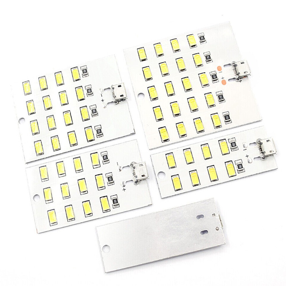 5PCS 5730 SMD 5V 430~470mA Mirco USB White LED Lighting Panel Emergency ...