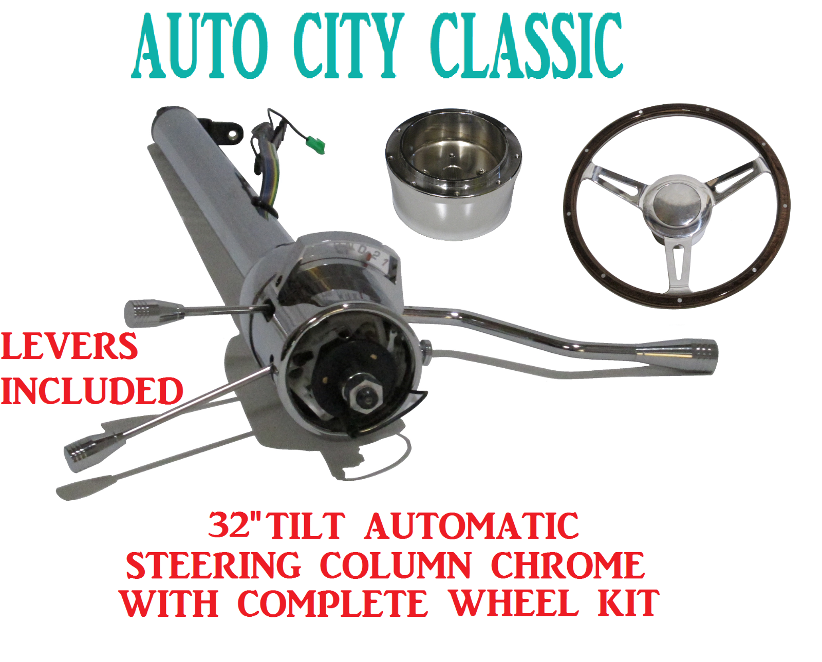 32" Street Hot Rod Pickup Truck Chrome Tilt Steering Column Automatic ...