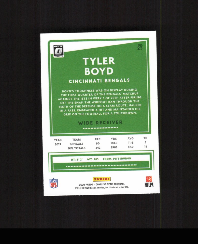 2020 Donruss Optic #23 Tyler Boyd Football Card | eBay UK