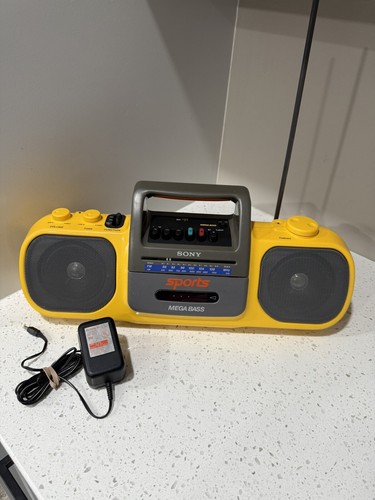 sony sports boombox Radio Cassette Vintage Mega Bass Yellow - Amazing ...