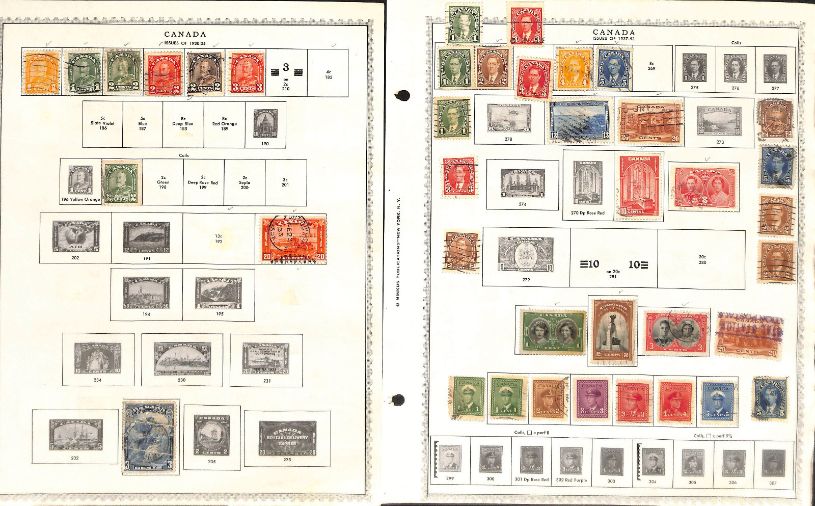 Canada Stamp Collection on 12 Minkus Pages, To 1957 | eBay