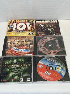 PC DVD ROM 6pc Game Bundle -play 101 Games-Commandos-Roller Coaster-and ...