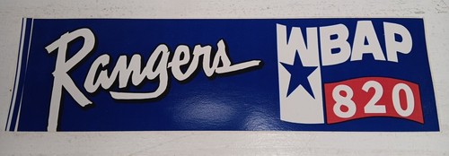 80’s Vintage Rare Texas Rangers WBAP 820 AM Baseball Bumper Sticker ...