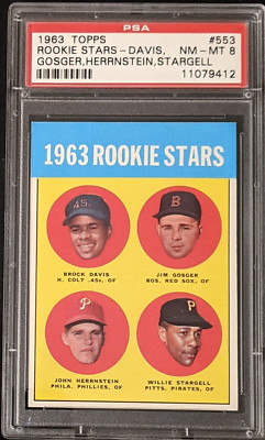 💥 Pops Willie Stargell 1963 Topps Rookie Stars #553 Pirates HOF RC PSA ...