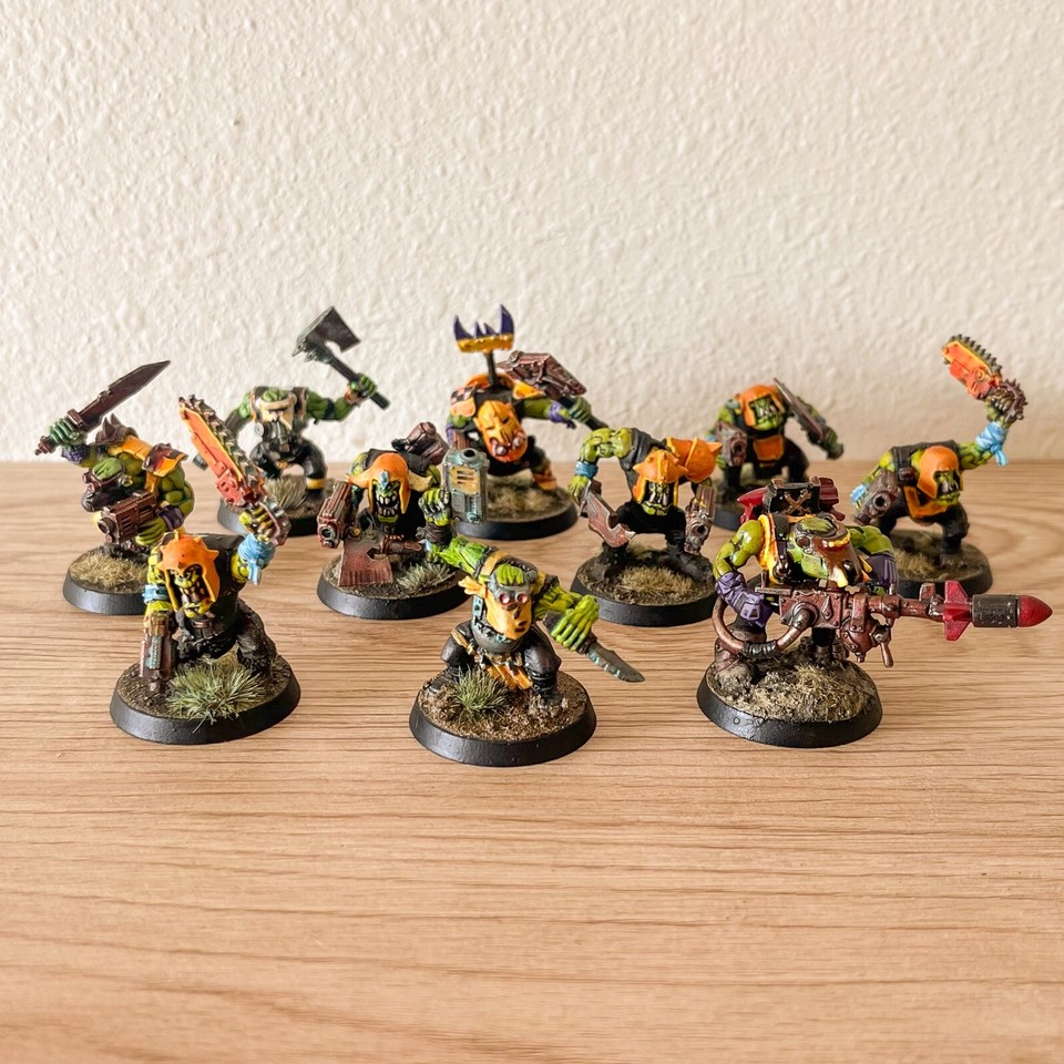 Warhammer 40k Xenos - Painted Orks Bad Moons Army - BoxedUp (272) | eBay