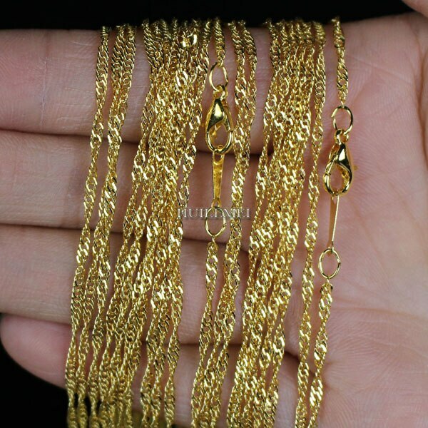 10pcs/lot Water Wave Chain Necklace Fashion Chains for Women 16" 4 ...