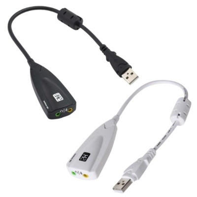 USB Sound Card Cable 7.1 Adapter USB to 3D CH Audio Headset Microphone ...