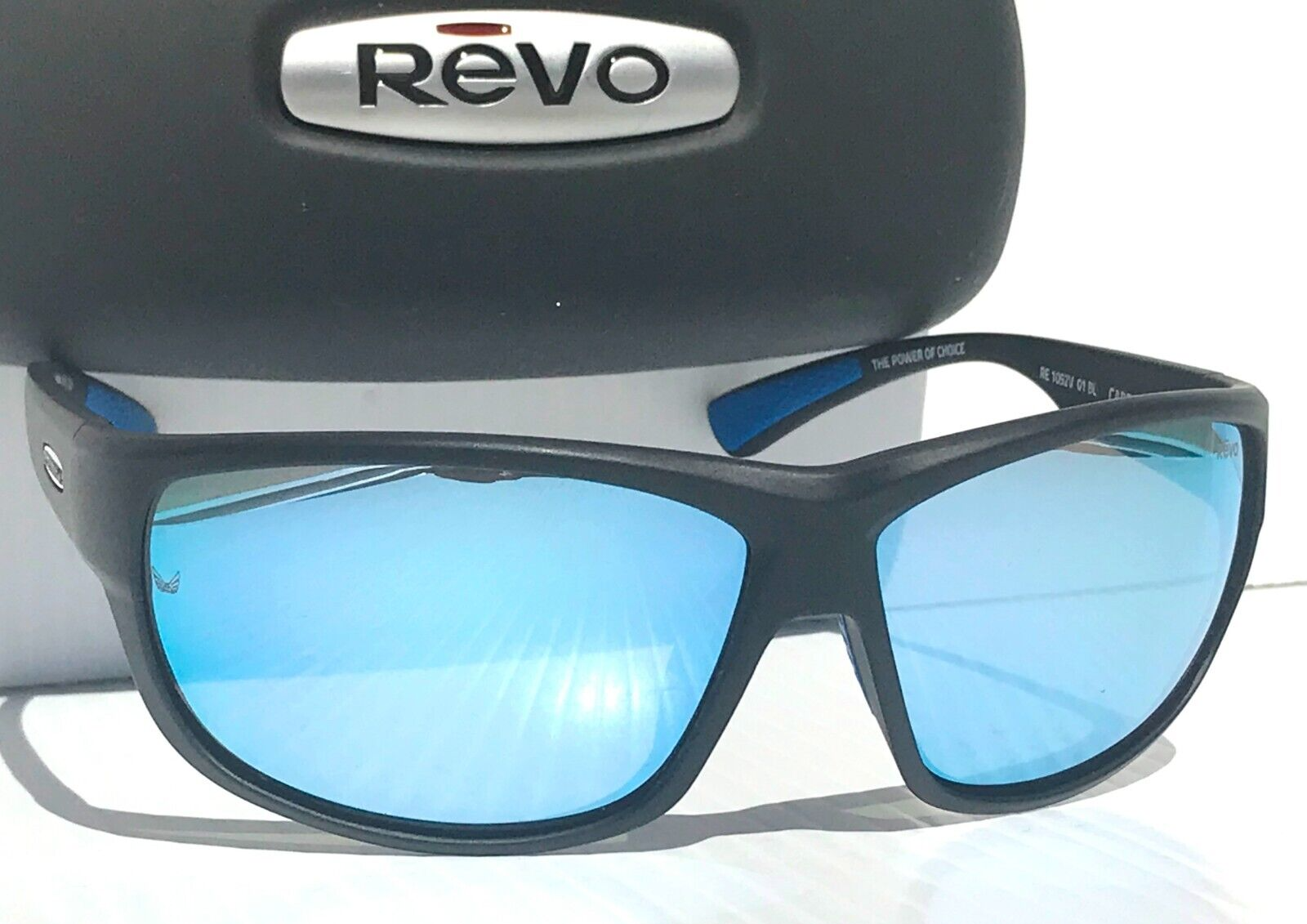 NEW REVO CAPER Volition Black POLARIZED Blue Water Lens Sunglass 1092V ...