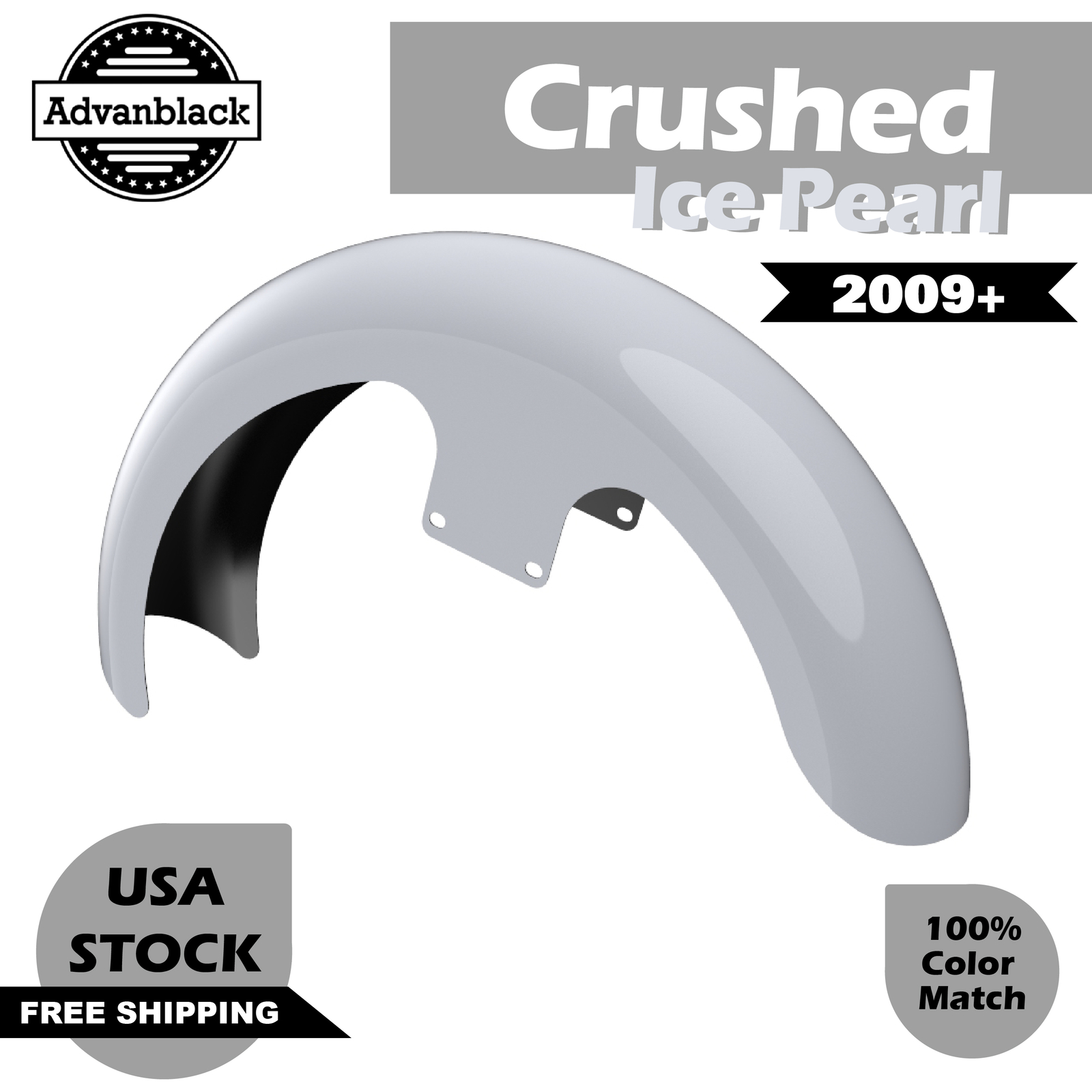 Crushed Ice Pearl 21" Reveal Wrapper Hugger Front Fender Fits Harley ...