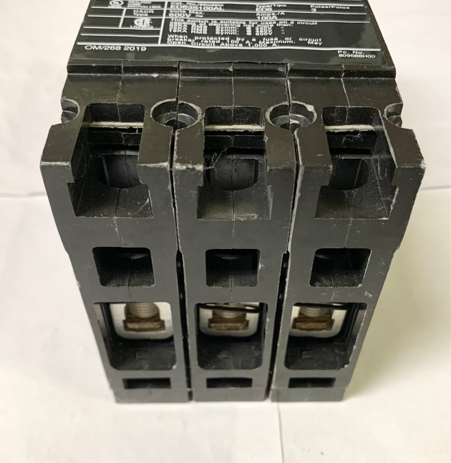 SIEMENS SENTRON ED63S100AL 3 Pole 100 AMP Type ED6 Molded Case Switch ...