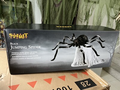 Halloween 21 Inch LED Black Jumping Spider Animatronic | eBay
