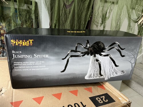 Halloween 21 Inch LED Black Jumping Spider Animatronic | eBay