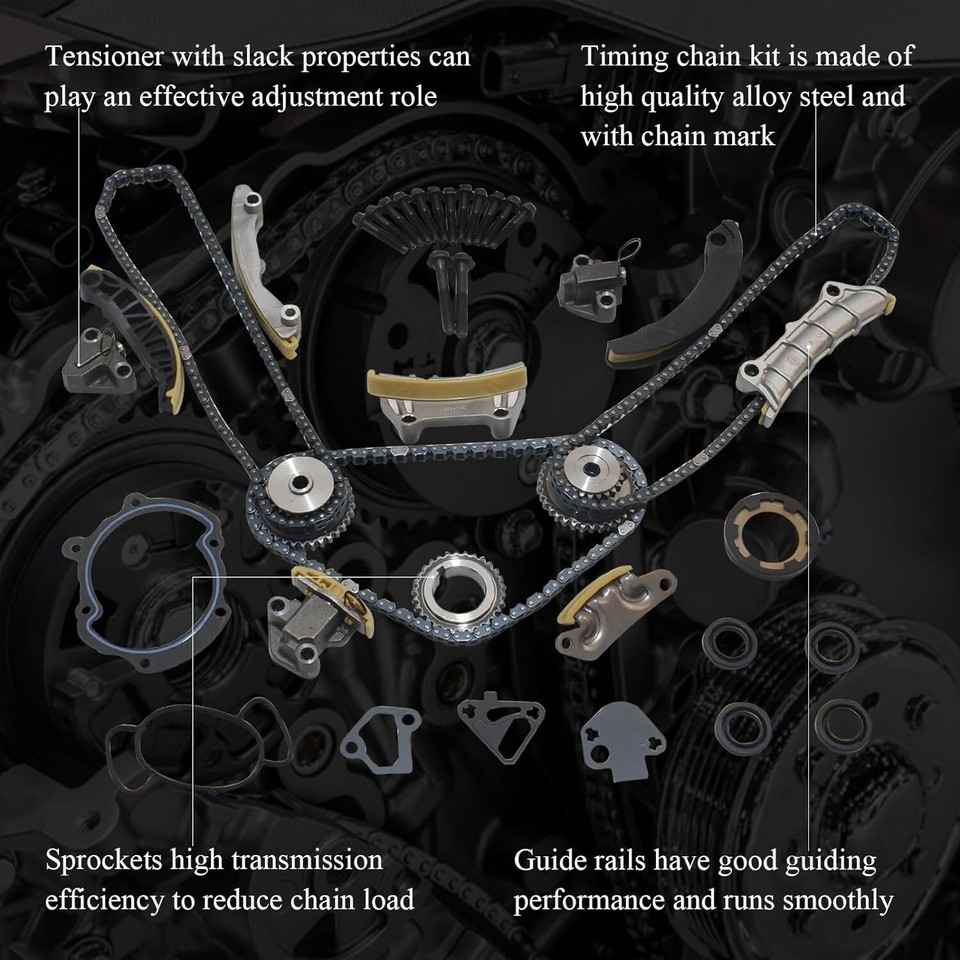 Timing Chain Kit for 3.6L Chevy Equinox Malibu Traverse GMC V6 Engine 9 ...