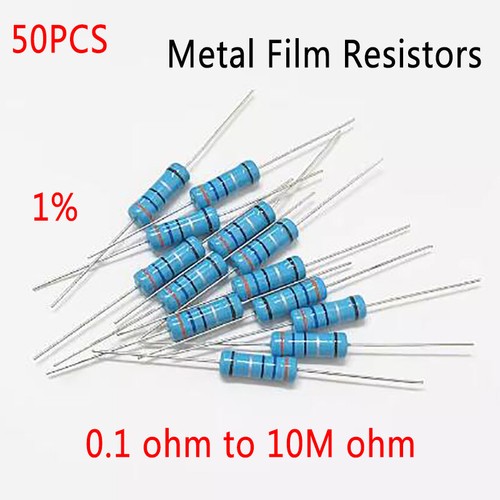 1/2W Metal Film Resistors 1% Tolerance 0.1 ohm to 10M ohm Available ...