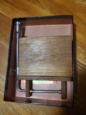 VTG OSTE-MIK DANISH WIRE CHEESE SLICER TEAK WOOD! W/ORIG. BOX and ...